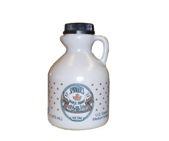 Cuba Cheese Shoppe Inc.: 1 pt. Sprague's Maple Syrup Jug