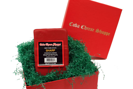 Cuba Cheese Shoppe Inc.: 2 1/2 lb. Sharp Red Wax Block in Red Gift Box