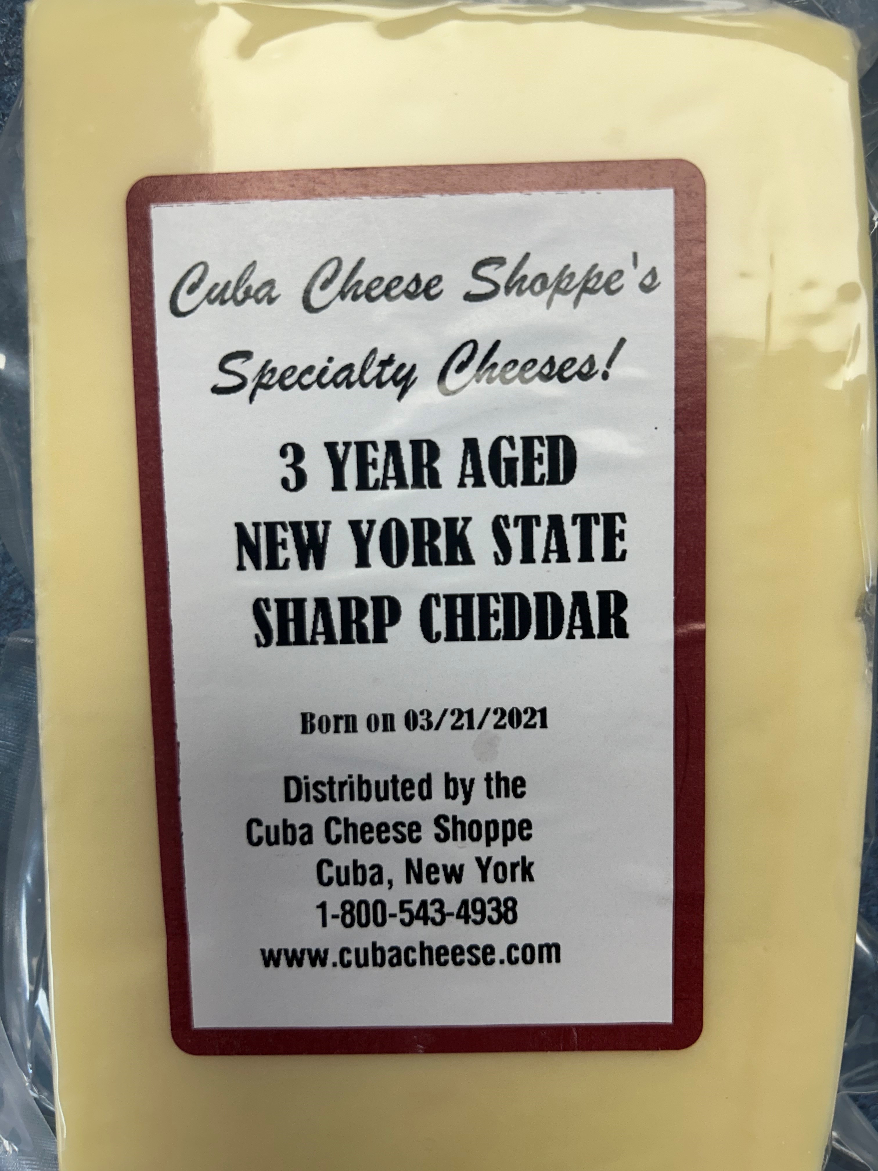 Cuba Cheese Shoppe Inc.: 3 Year Aged New York State Cheddar