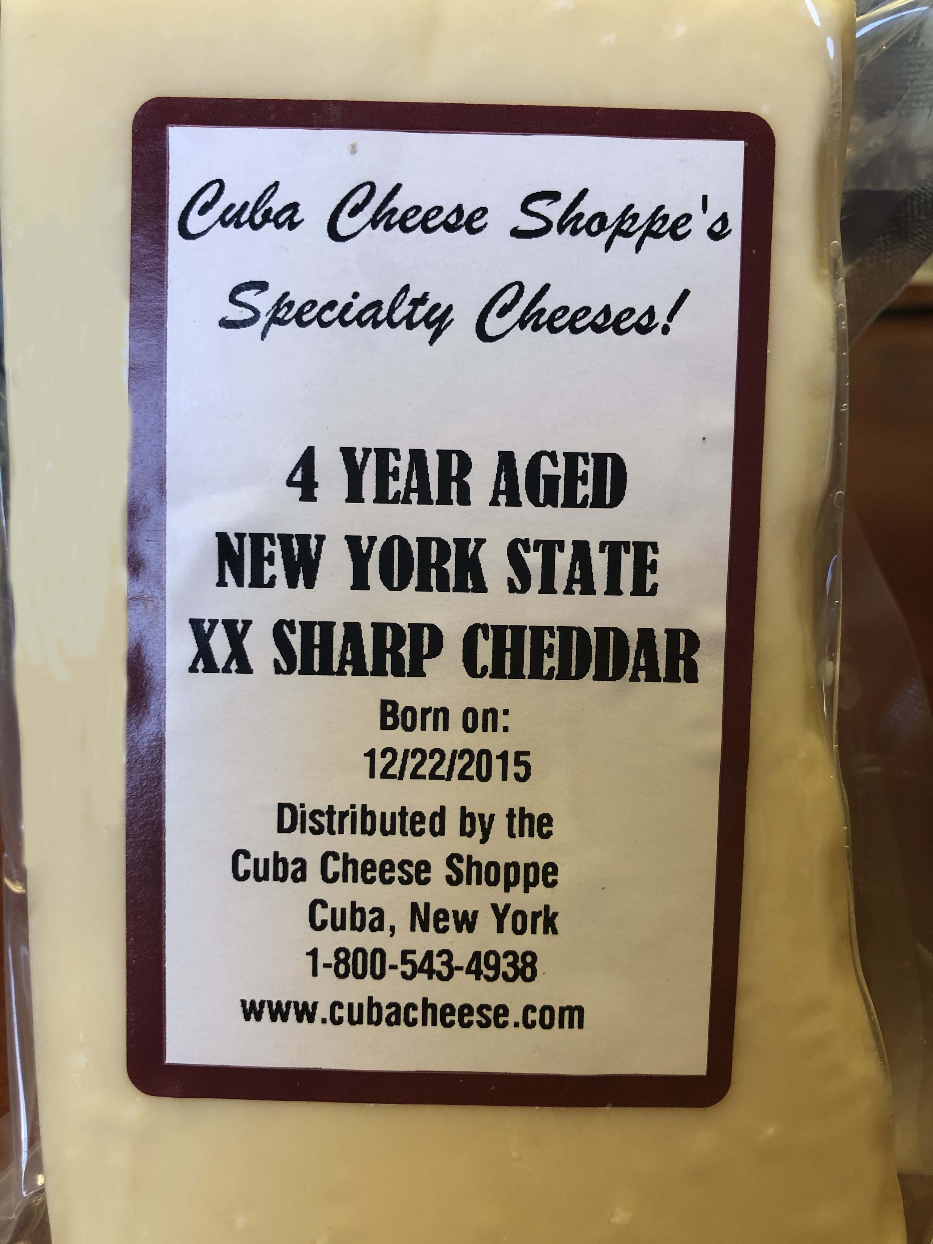 Cuba Cheese Shoppe Inc.: 4 Year Aged New York State Cheddar